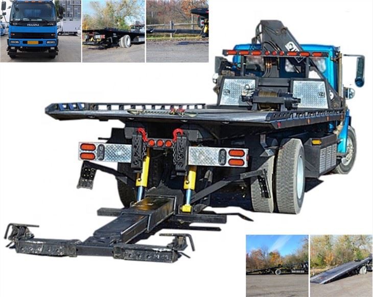 China High Quality ISUZU Flatbed Tow Truck With Crane Manufacturers ...