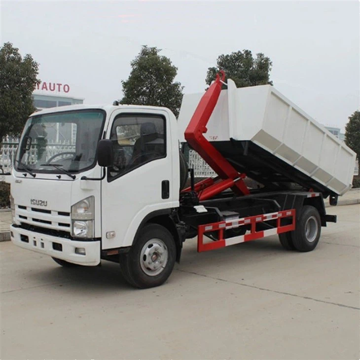 China High Quality ISUZU 6 Tons Hook Loader Garbage Truck Manufacturers ...